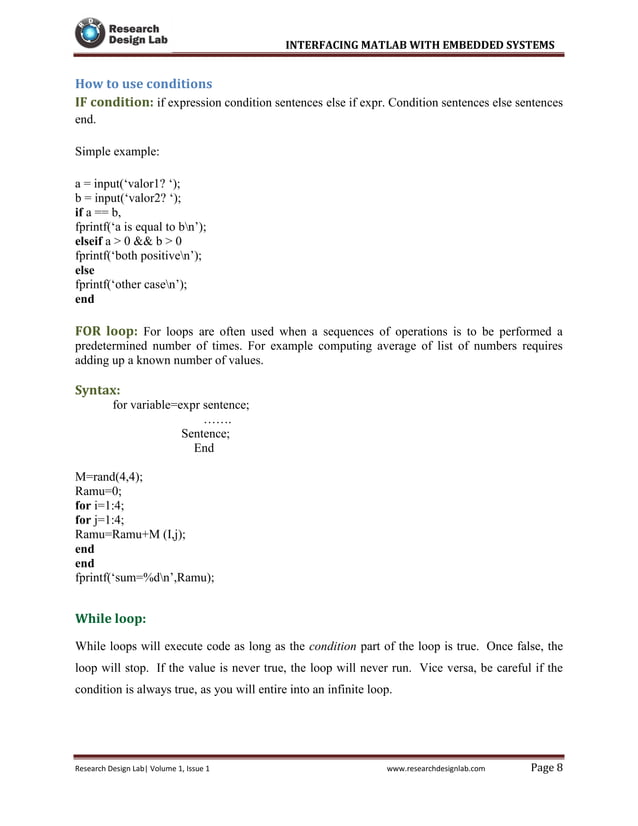 interfacing matlab with embedded systems | PDF | Programming Languages | Computing