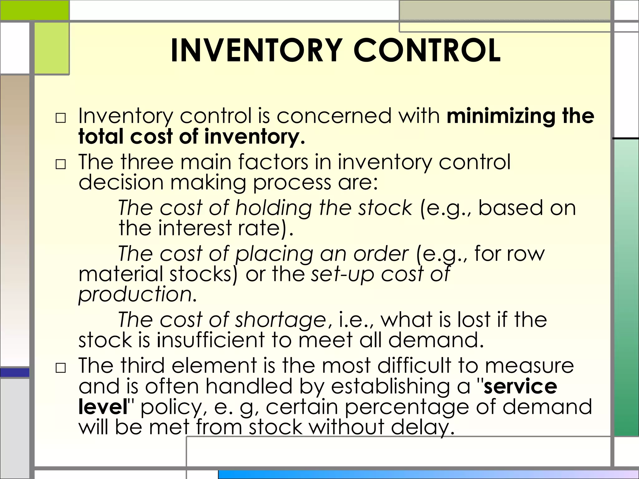 24867879 inventory-management-control-lecture-3 | PPT | Logistics ...