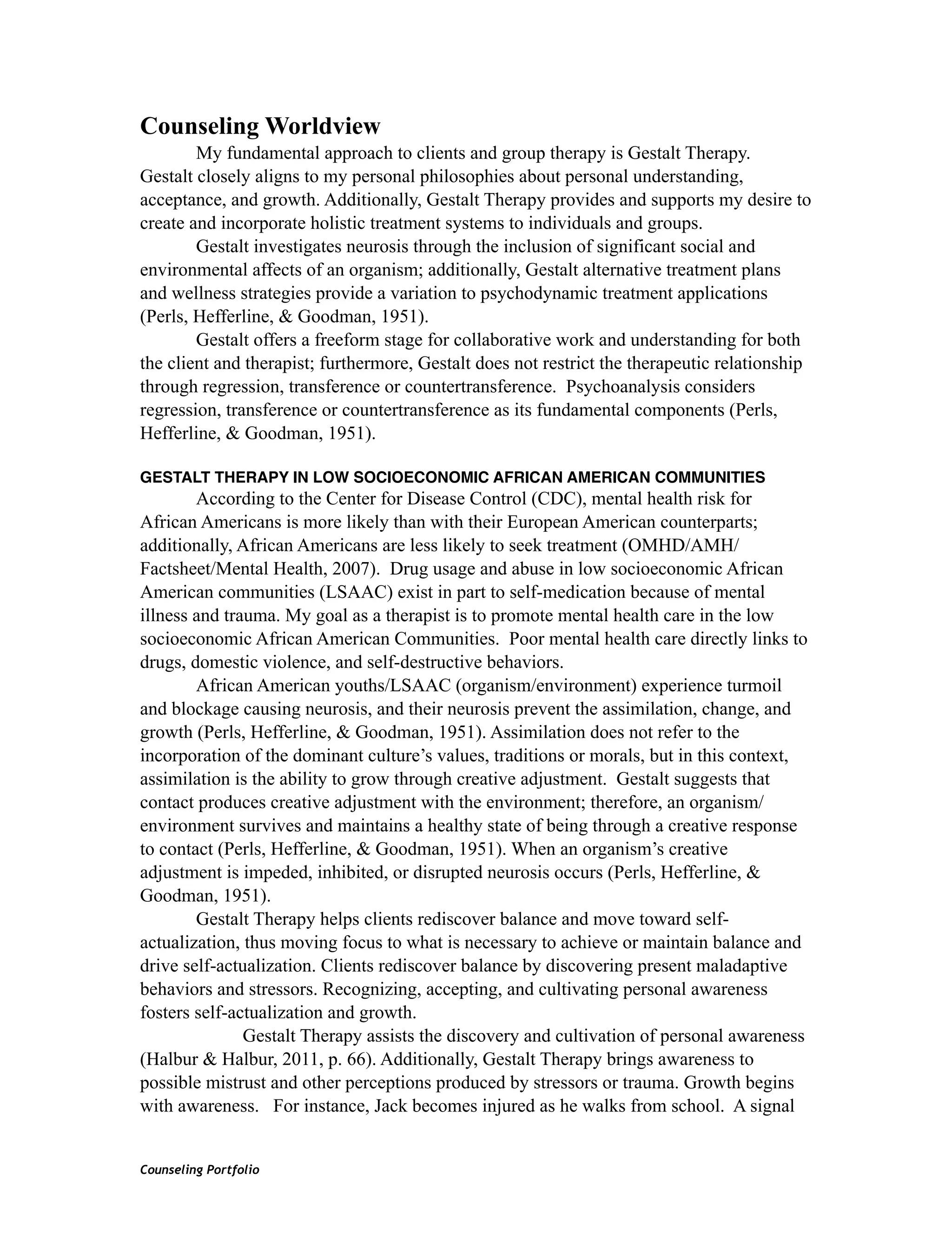 Counseling Portfolio | PDF