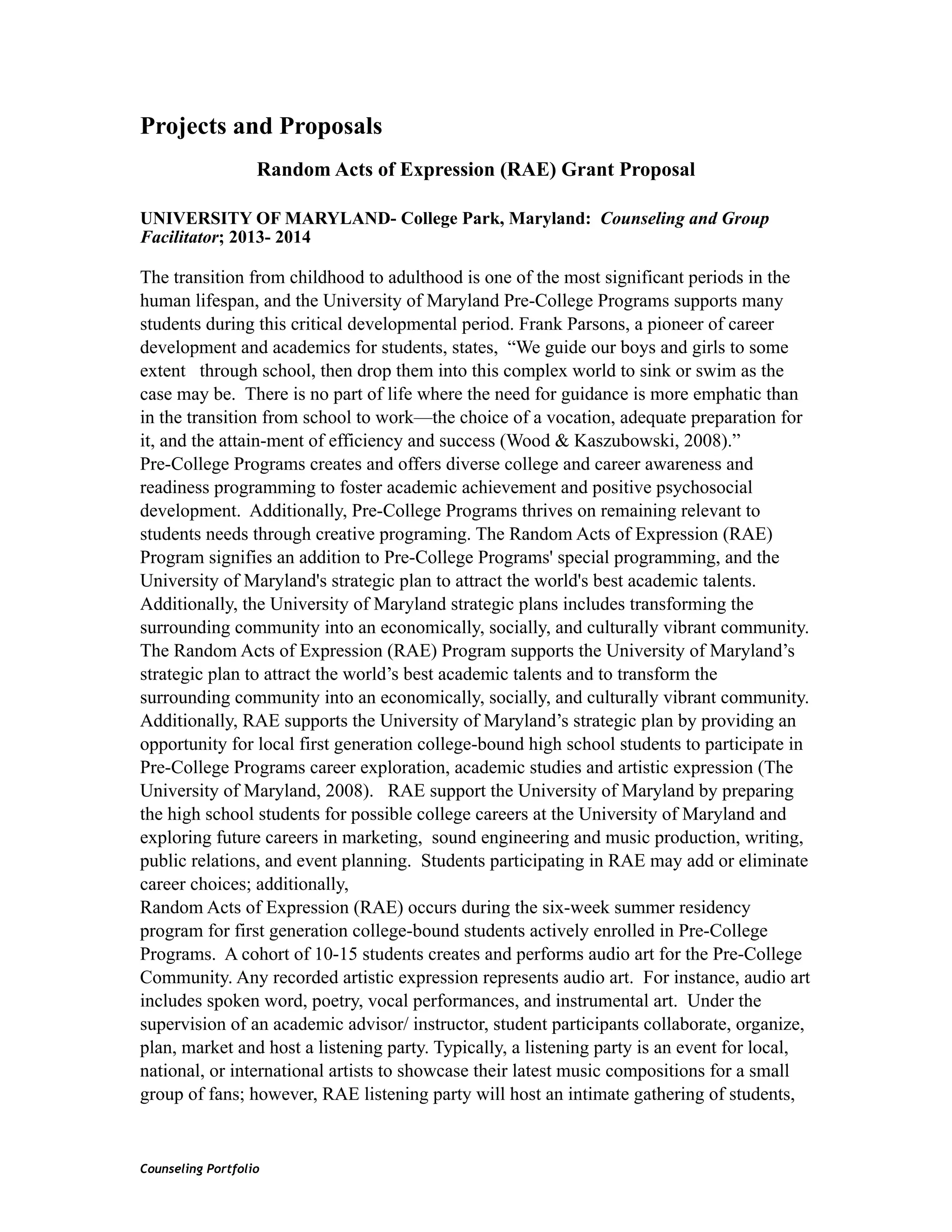 Counseling Portfolio | PDF