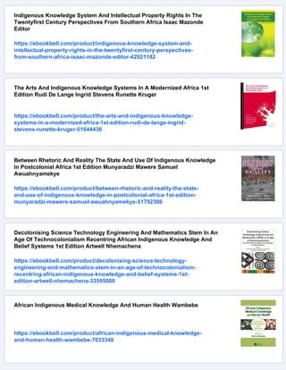 African Indigenous Knowledge And The Disciplines Gloria Emeagwali | PDF
