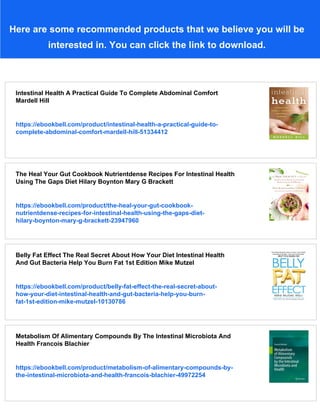Intestinal Health 1st Edition Theo Niewold | PDF