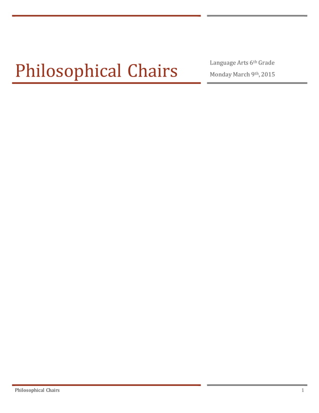 Philosophical Chairs | PDF