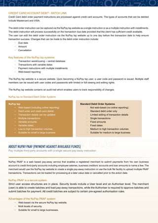 Altech NuPay Non-Authenticated Product brochure | PDF