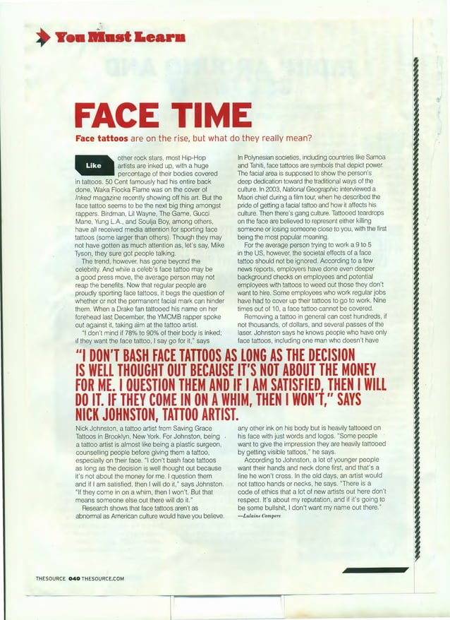 Face Tattoo Source Article | PDF
