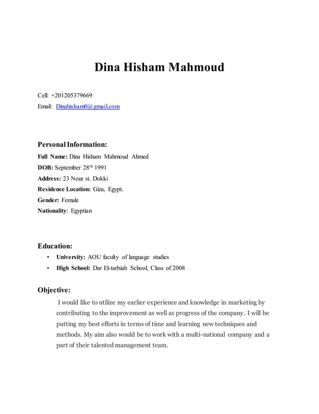 CV.Dina HM | PDF