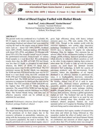 Effect of Diesel Engine Fuelled with Biofuel Blends | PDF | Automotive ...