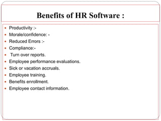 Presentation on HR-Payroll Software | PPTX