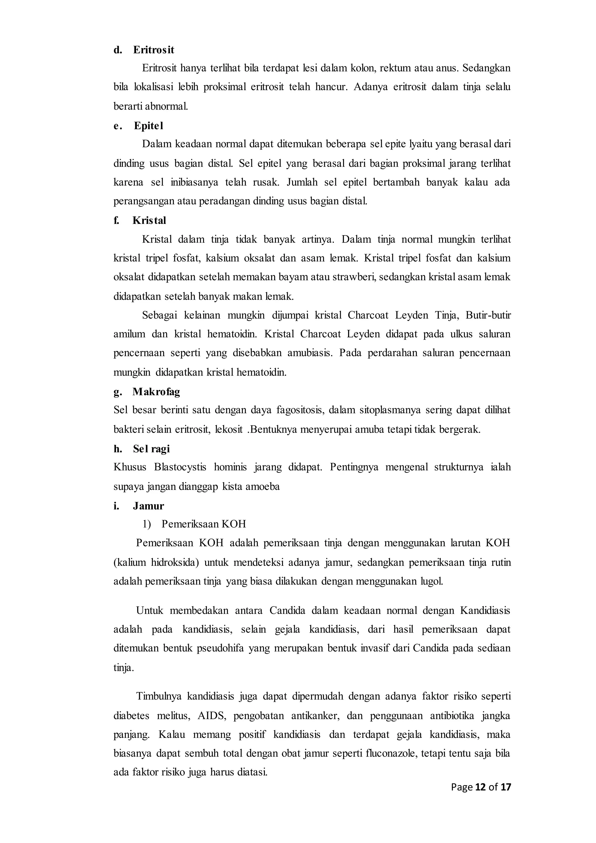 249456048 makalah-6-kimia-klinik-feses | DOCX