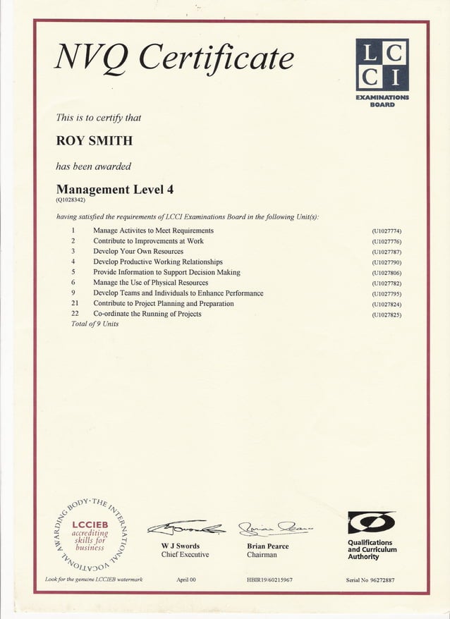 NVQ Level 4 Results | PDF
