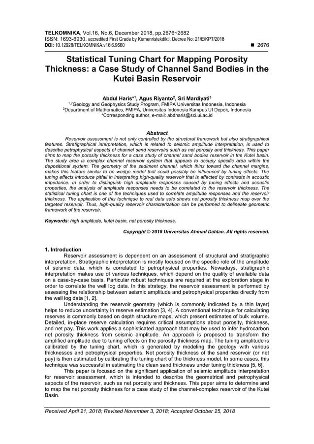 Statistical Tuning Chart for Mapping Porosity Thickness: a Case Study ...