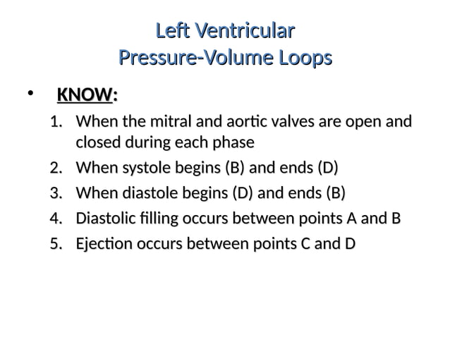 presentation of left ventricular pressure volume loops for dummies | PPT
