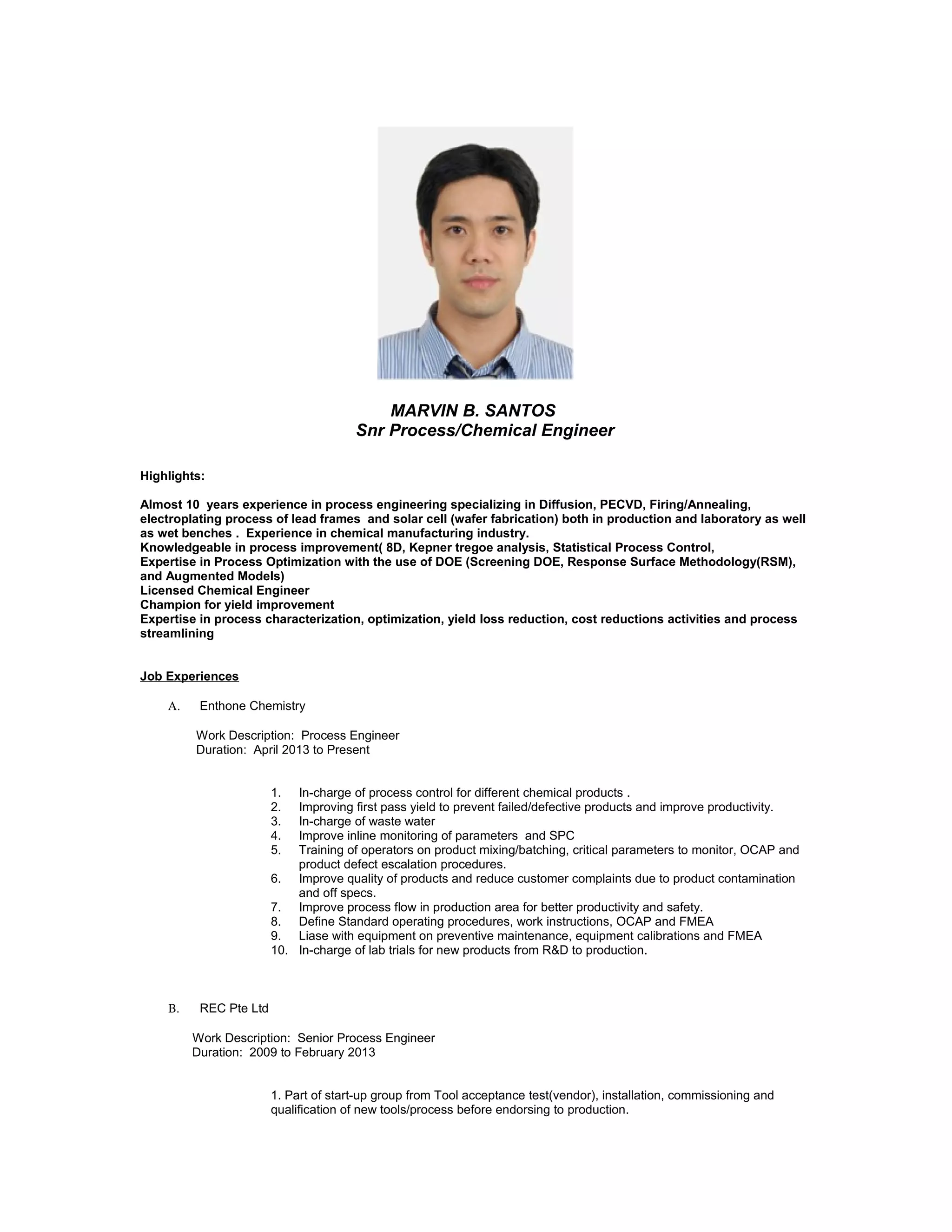 Marvin Santos Resume | DOC