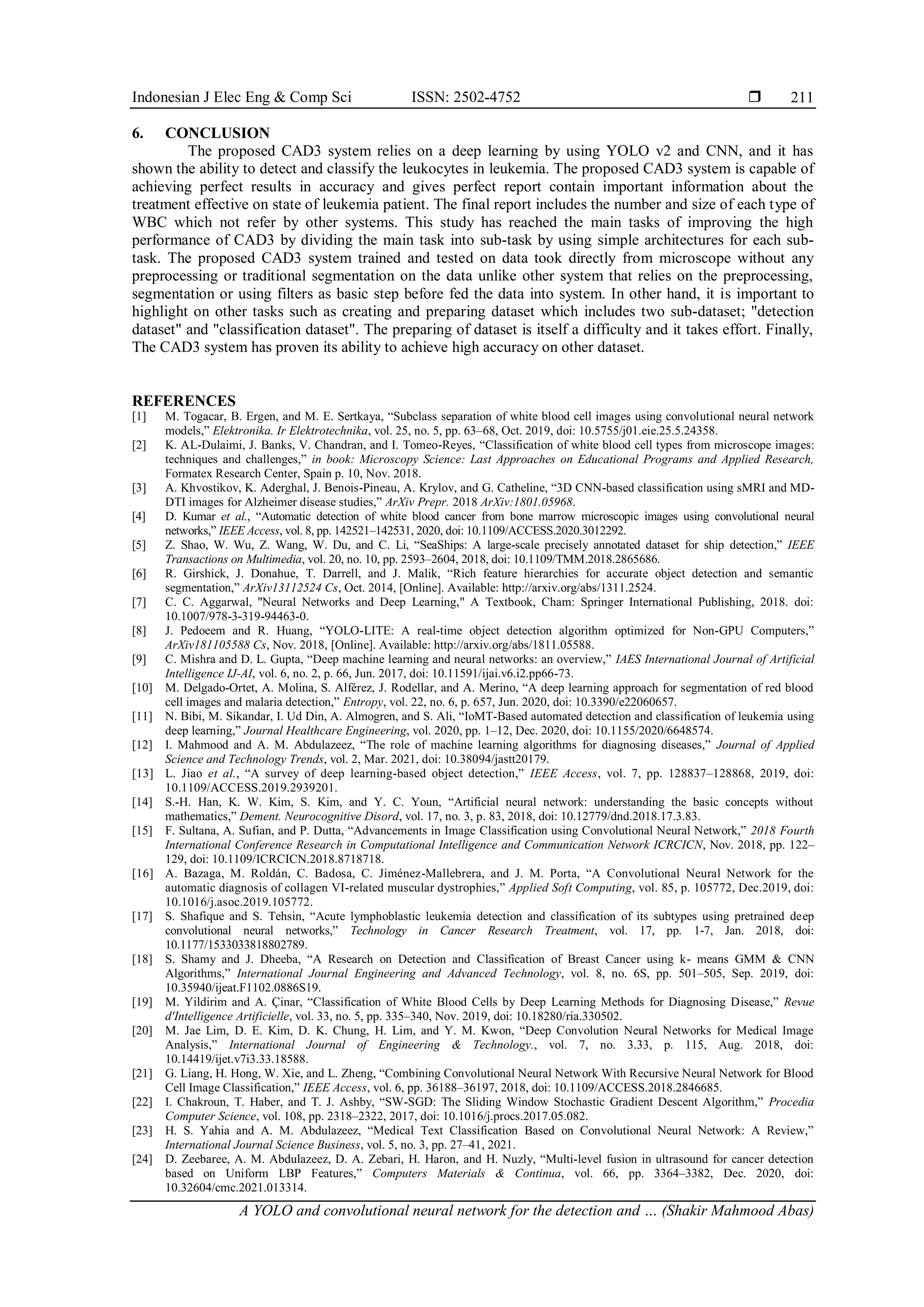 A YOLO and convolutional neural network for the detection and ...