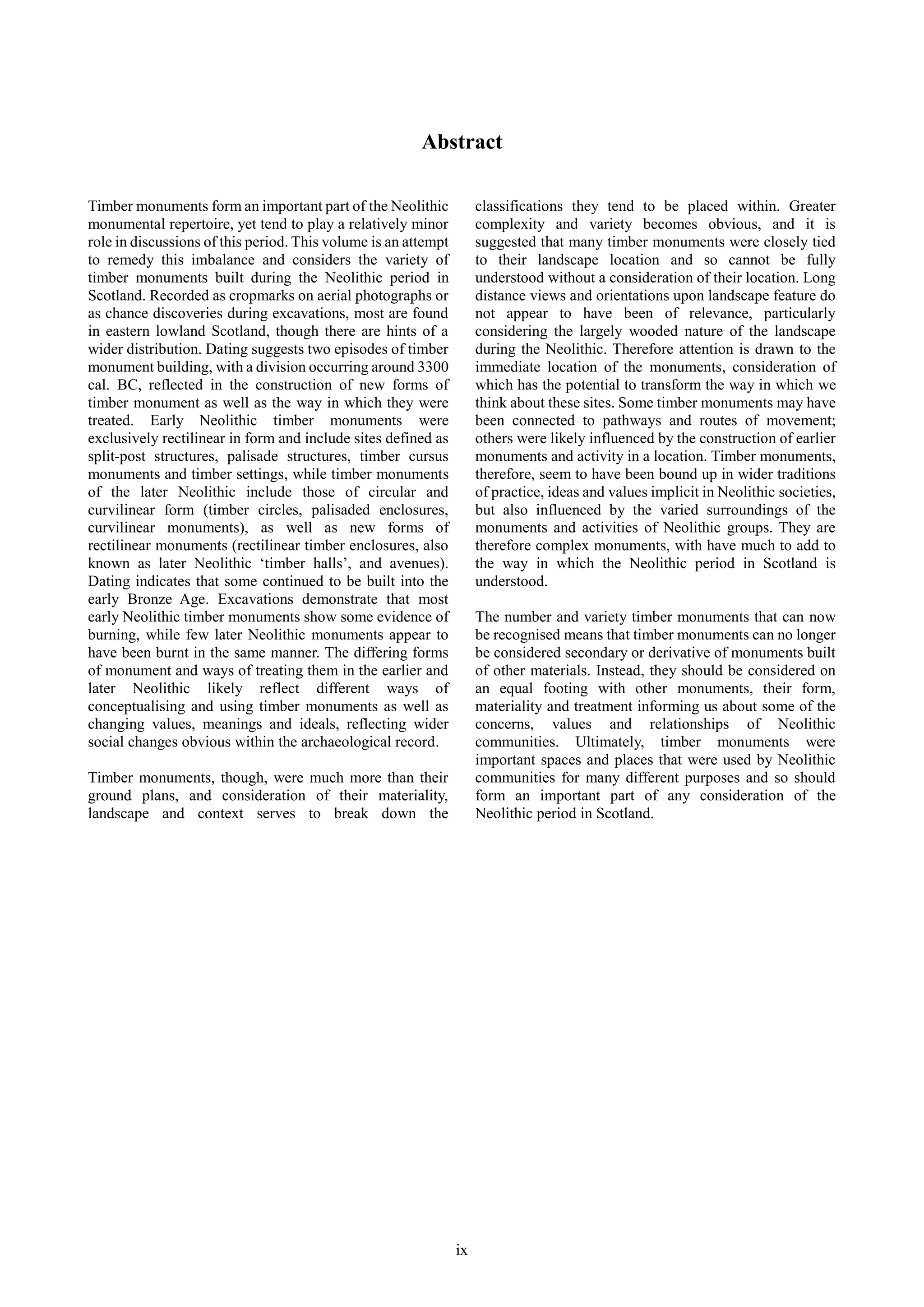The Timber Monuments Of Neolithic Scotland Kirsty Millican | PDF