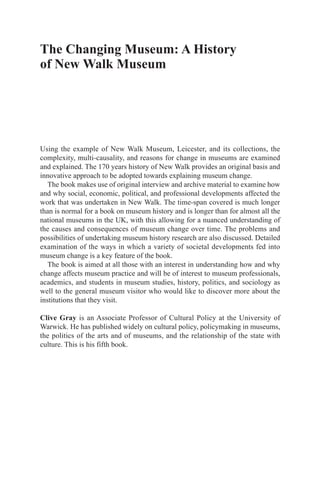 The Changing Museum A History Of New Walk Museum Clive Gray | PDF
