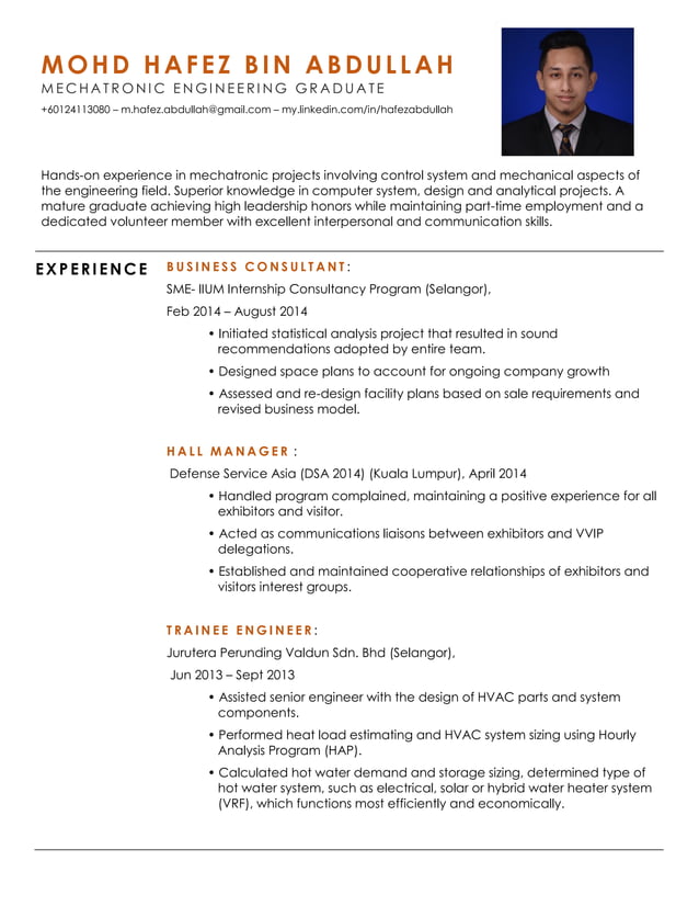 RESUME_HAFEZ | PDF | Business | Business and Finance