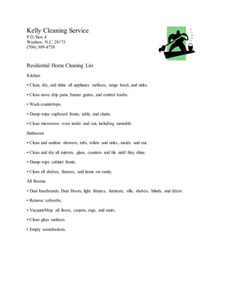Residential cleaninglist | PDF