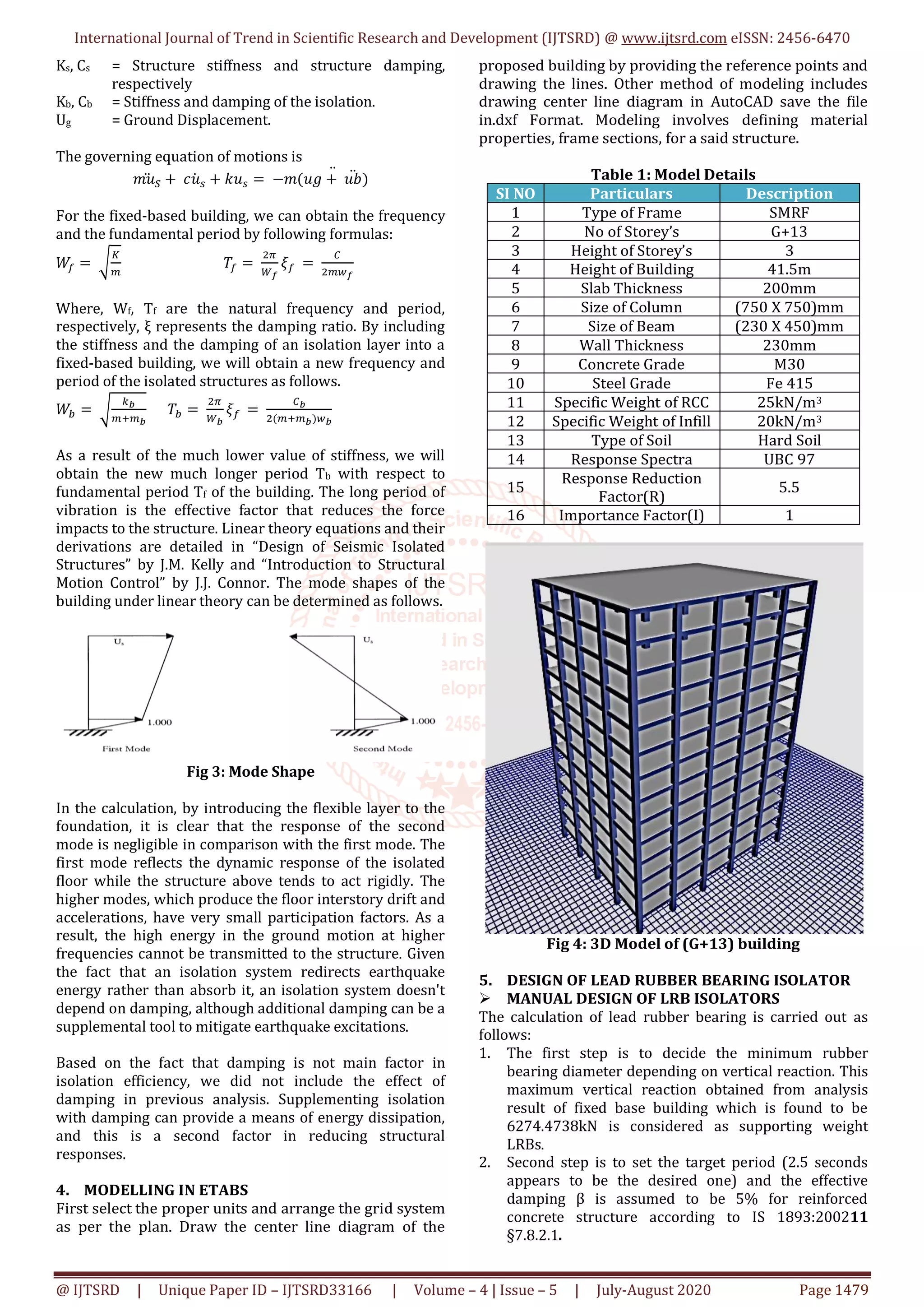 Seismic Analysis of Framed R.C. Structure with Base Isolation Technique ...