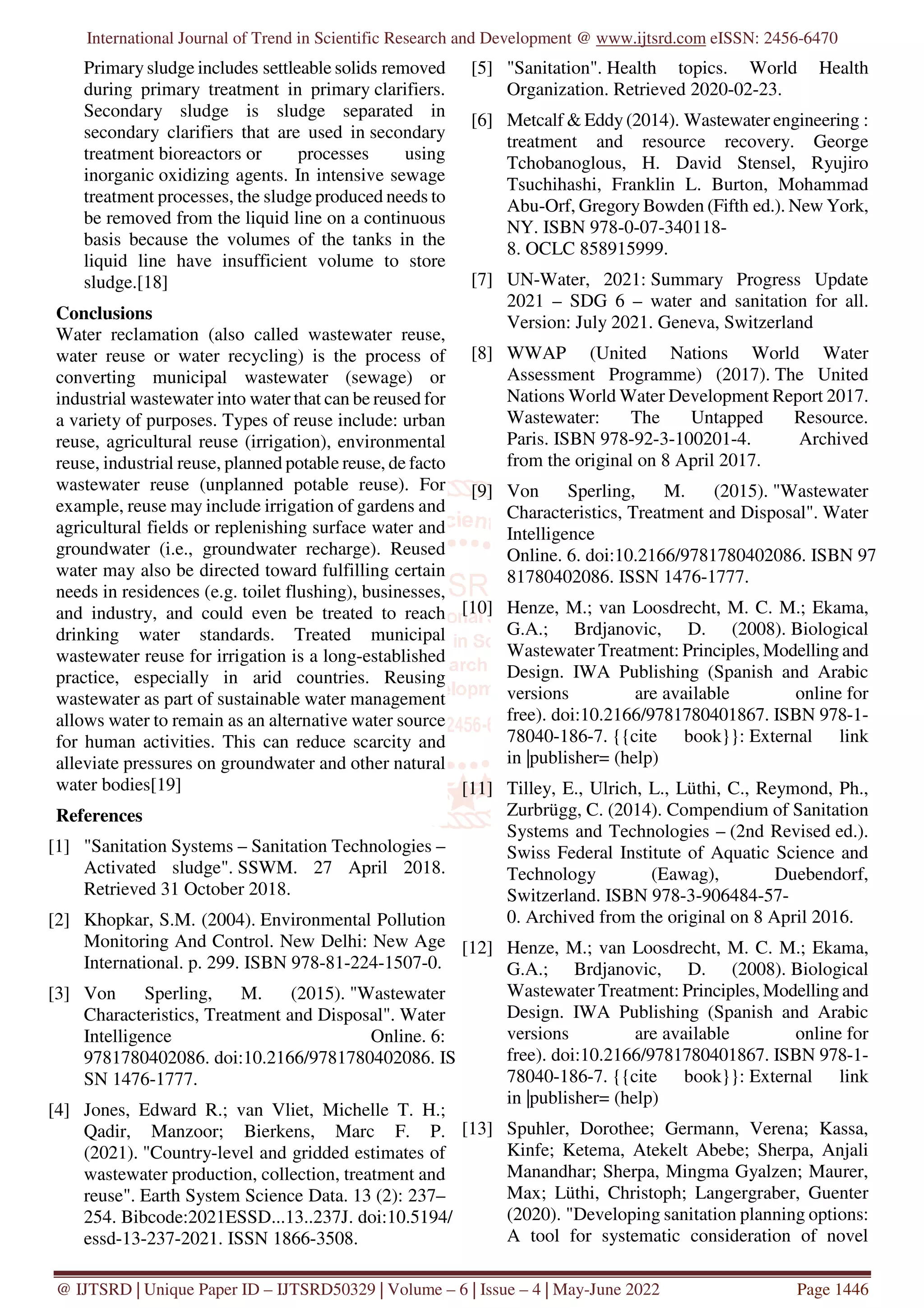 Toxicity of Water in Sewage and its Treatment | PDF