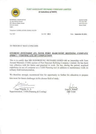 INTENSHIP RECOMMENDATION PHRC | PDF | Free Download