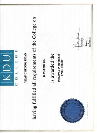KDU Certificate | PDF