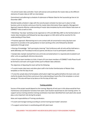 ISOS mini case study_ACC Chaibasa SAP Phase IIa roll out | PDF