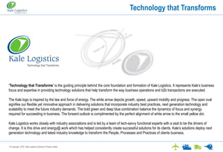 Kale Logistics_corporate presentation | PPT