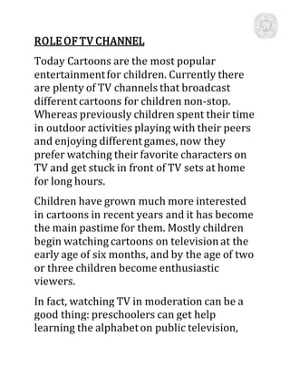 Report Effects of Cartoons on Children | DOCX