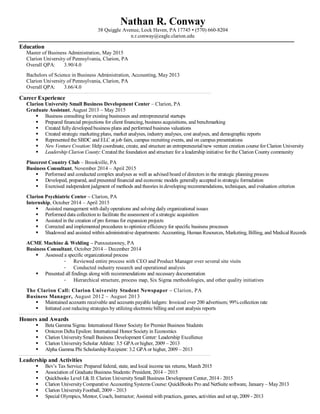 Nathan_Conway_Resume | PDF | Business Administration | Business