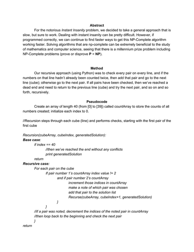 InstantInsanityProgrammingAssignment | PDF