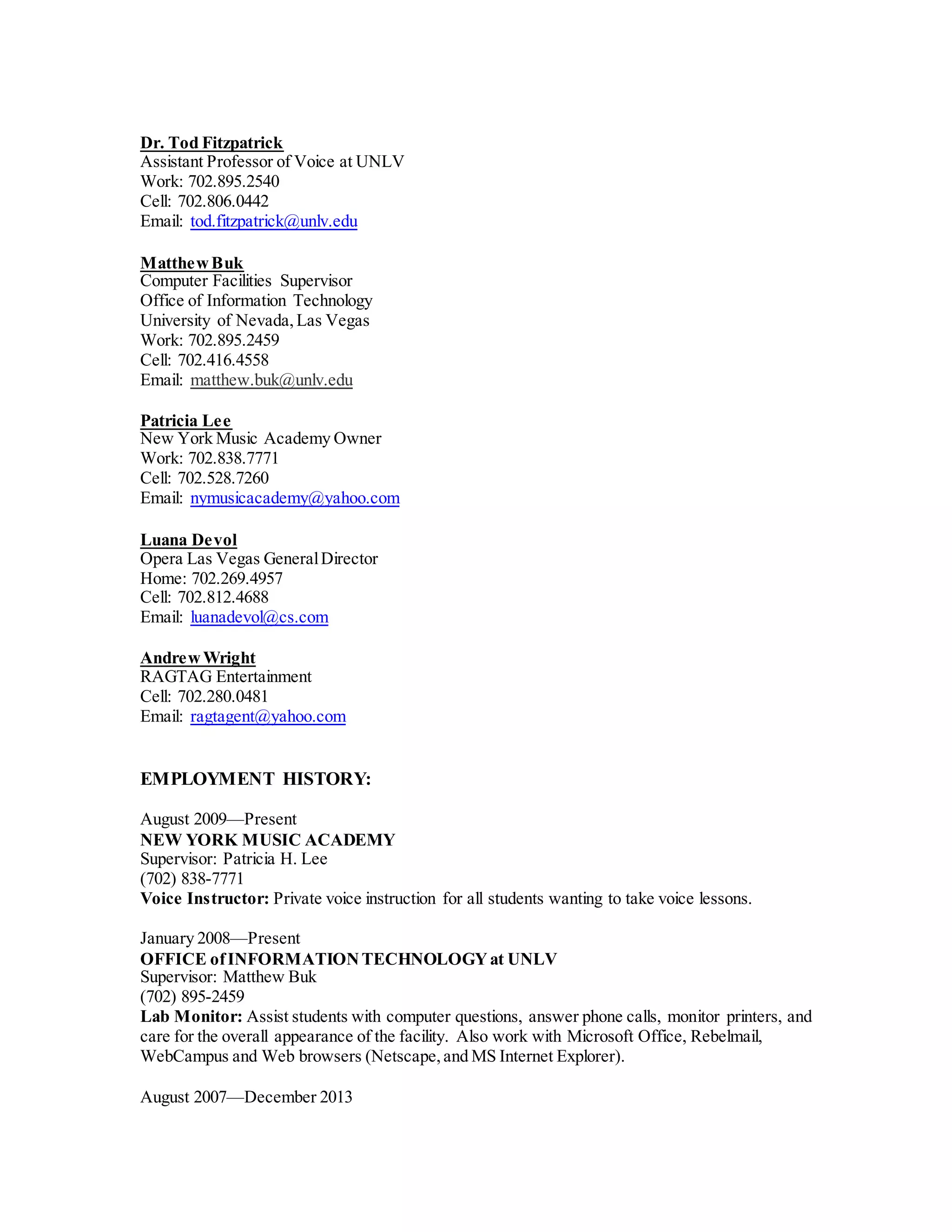 Wendy Moss%27s Employment Resume 2016 | PDF