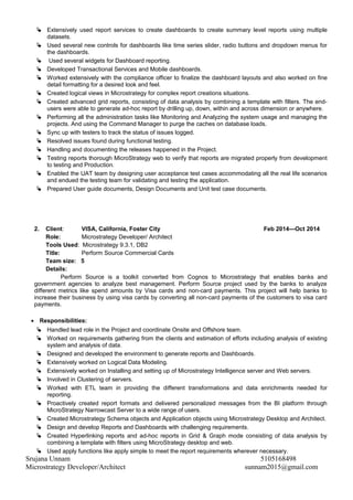 Srujana Unnam Microstrategy Profile | PDF