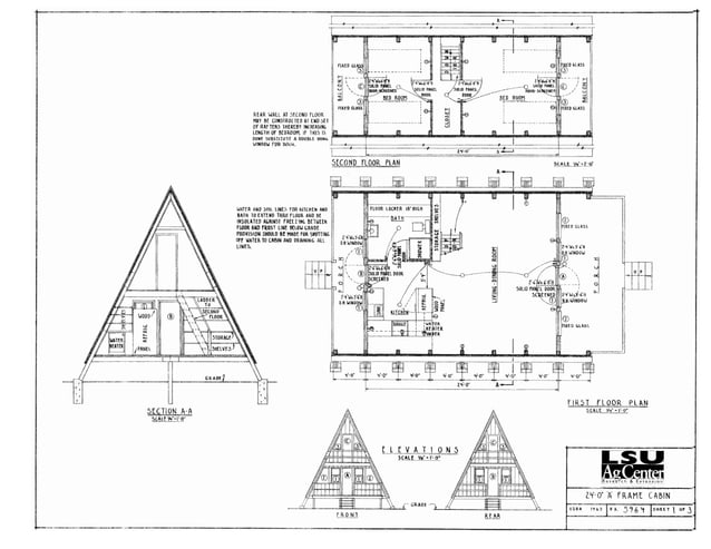 AFrame Cabin drawings with dimmensions (PDF) | PDF