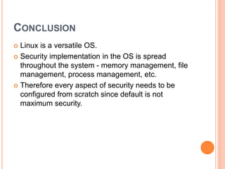 Linux Security in Operating System | PPTX
