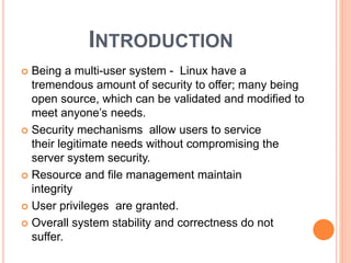 Linux Security in Operating System | PPTX