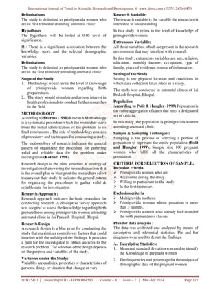 A Study to Assess the Knowledge About Birth Preparedness among ...