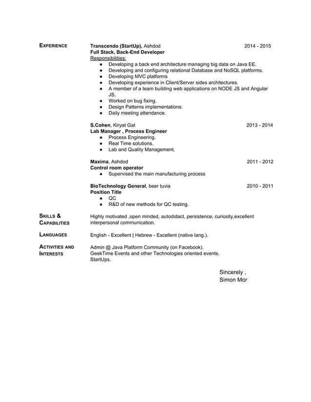 SimonMJavaEECVEngr | PDF