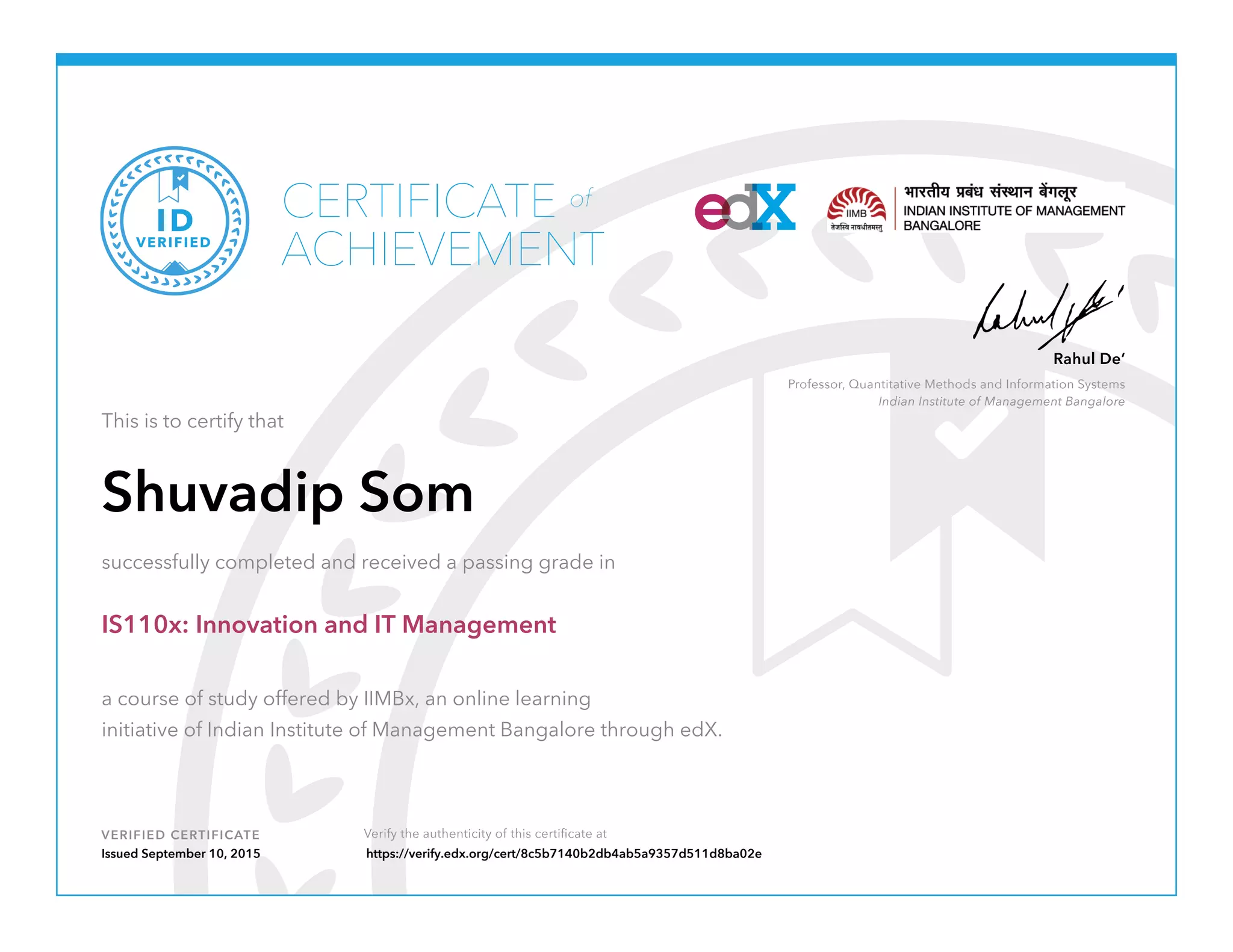 IIMB Innovation and IT management Certificate | PDF