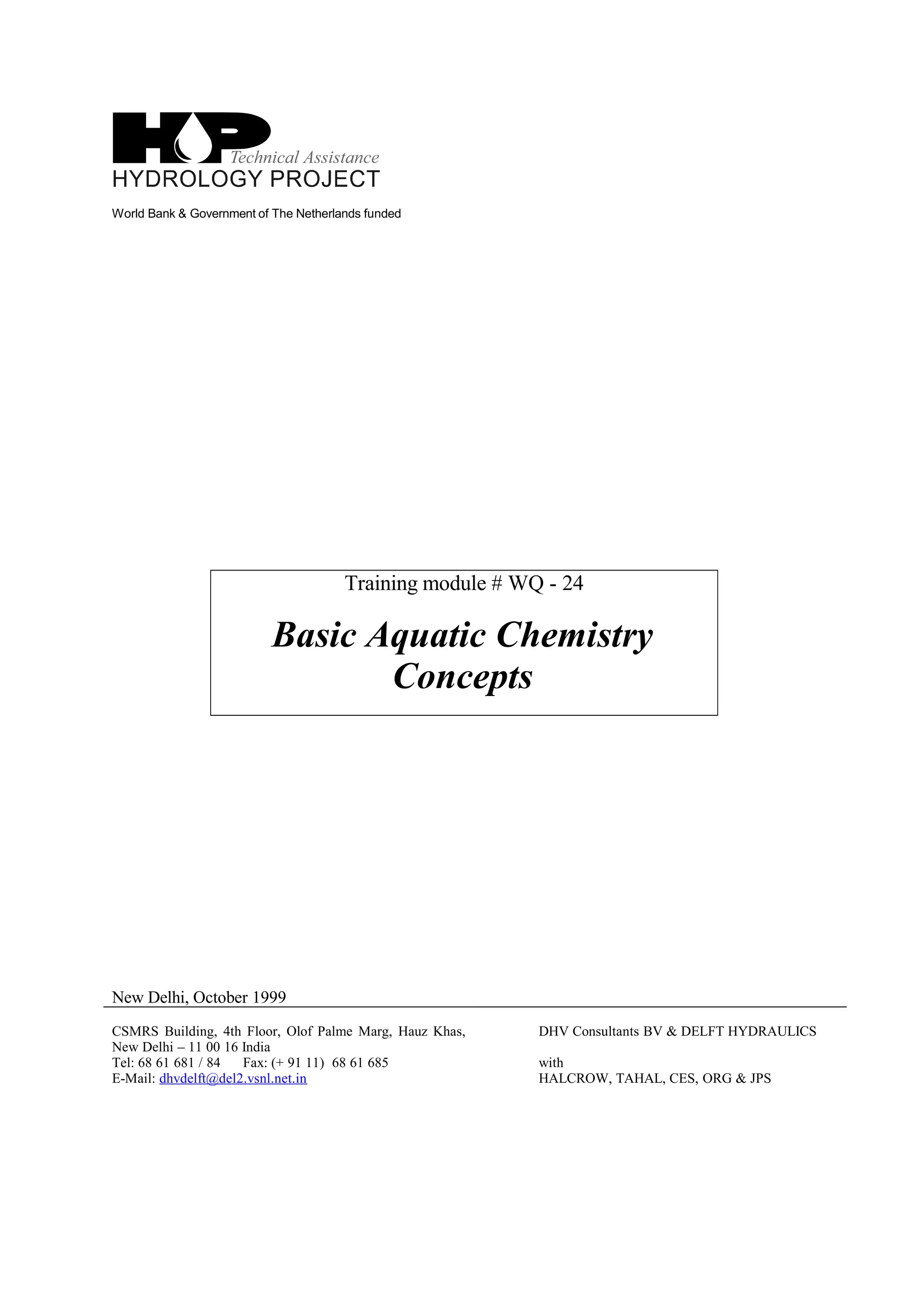 24 basic aquatic chemistry concepts | DOC
