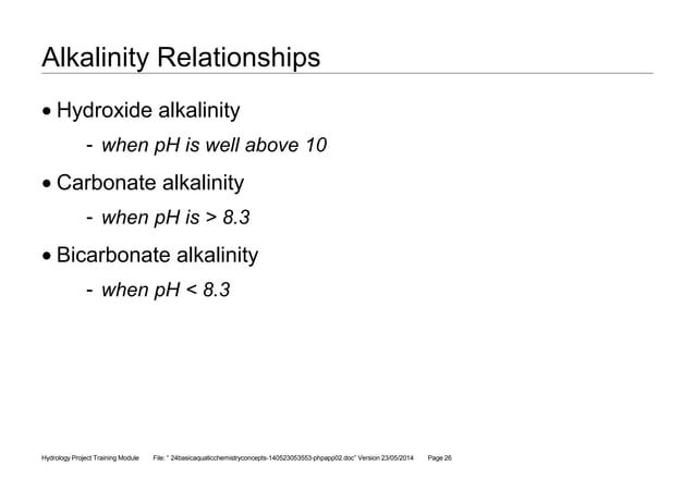 24 basic aquatic chemistry concepts