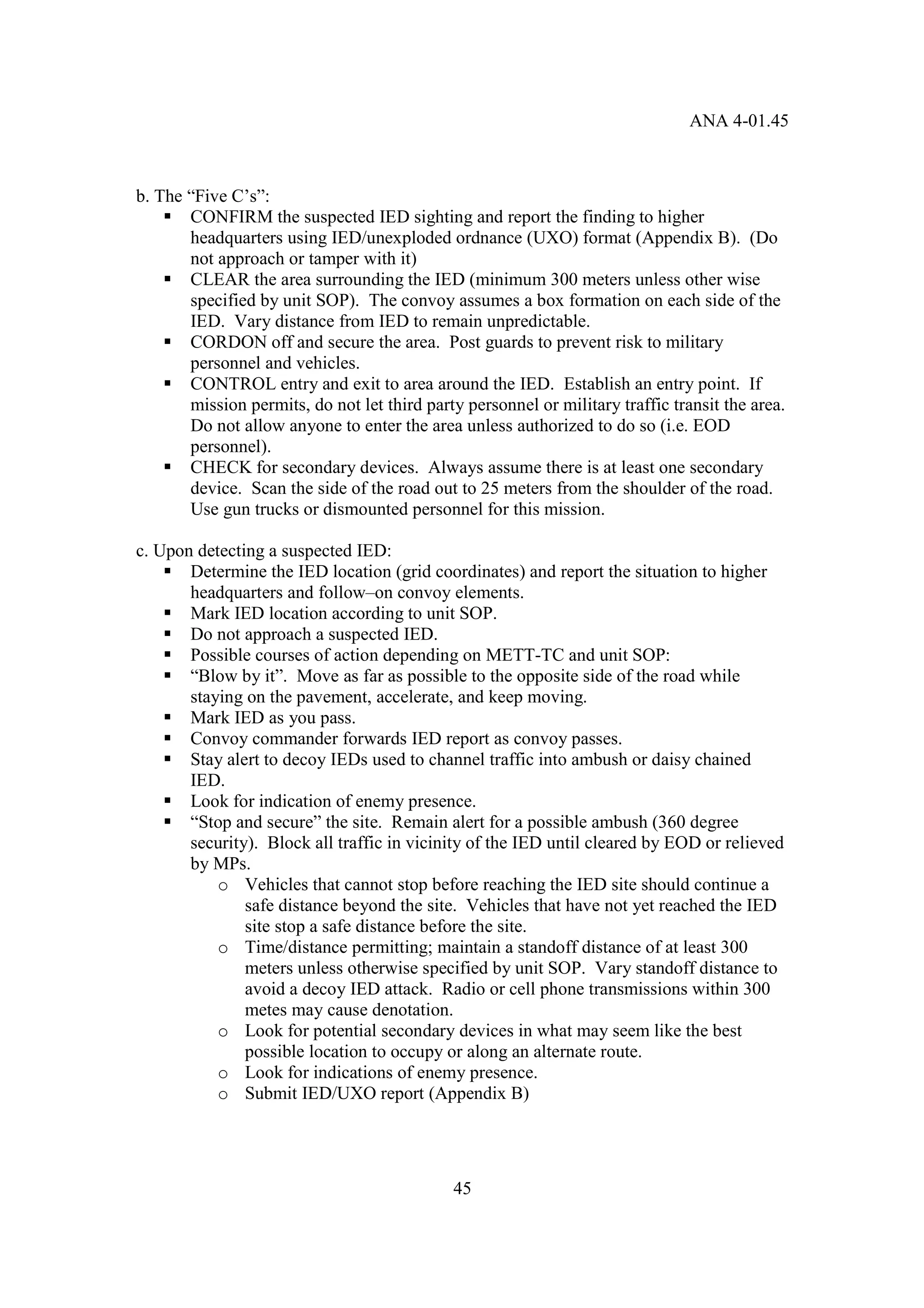 ANA 4-01.45 Convoy OPNS TTP | PDF | Arms & Ammunition | Sensitive Topics