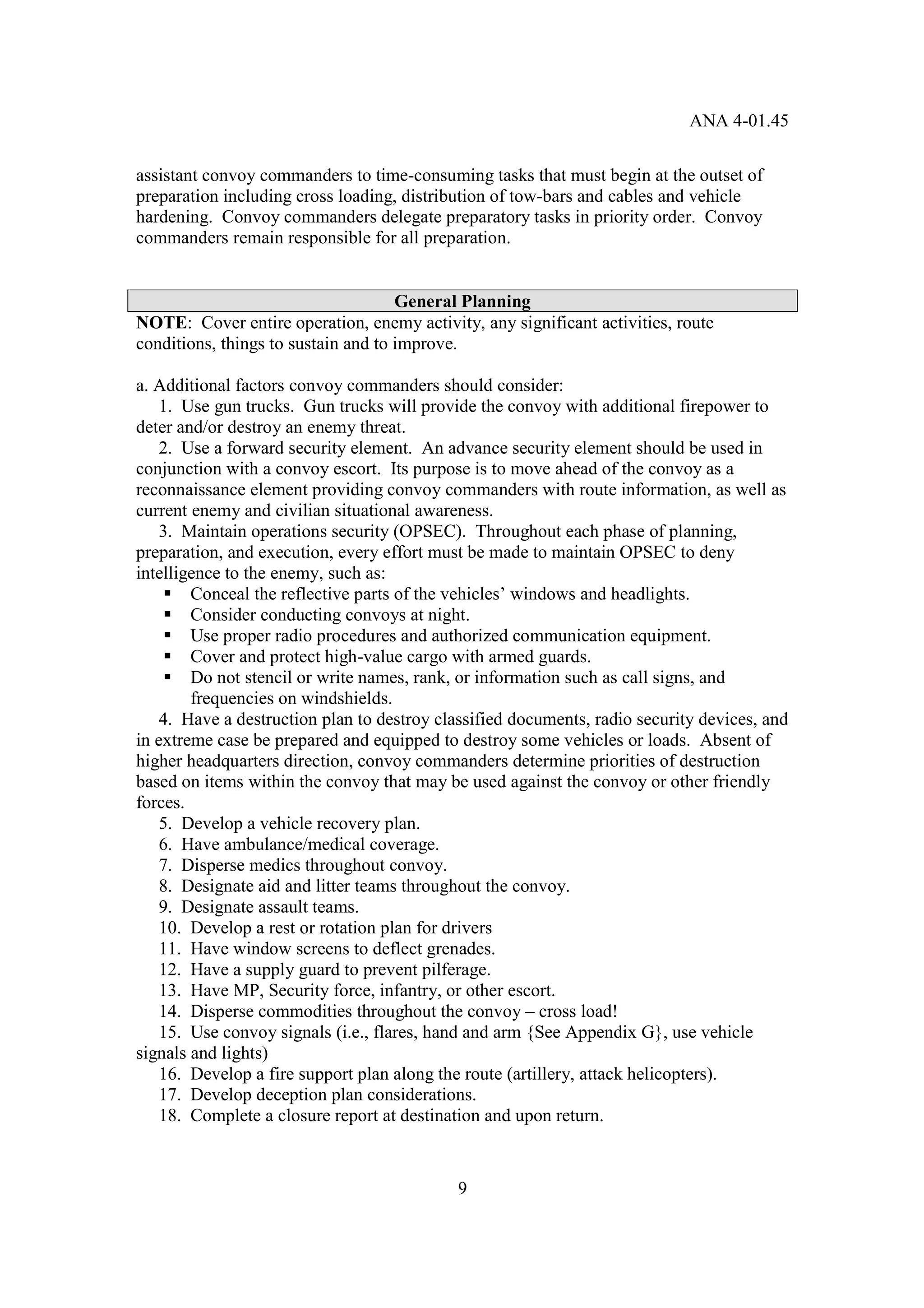 ANA 4-01.45 Convoy OPNS TTP | PDF