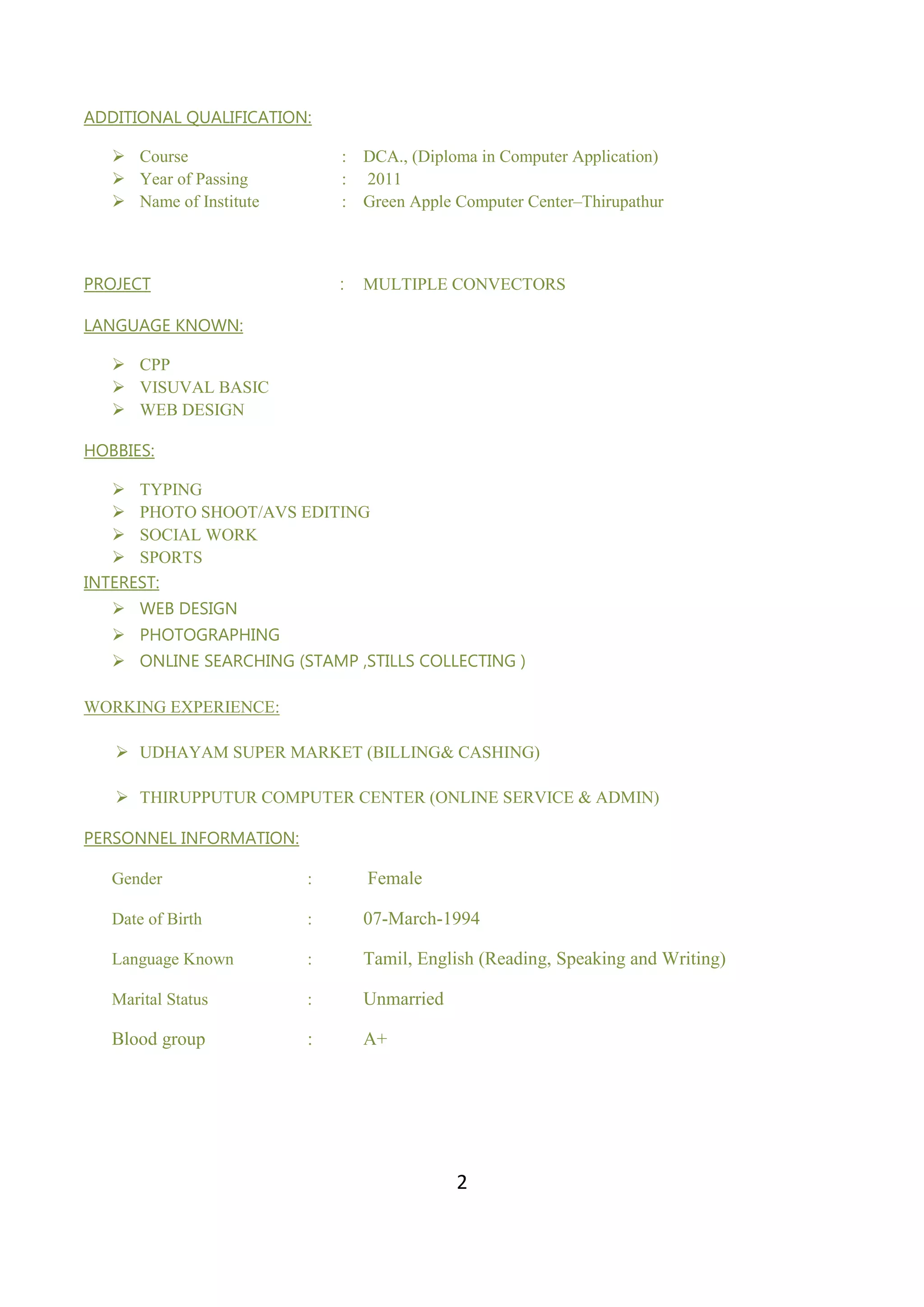 ELAKKIYA RESUME1 | PDF