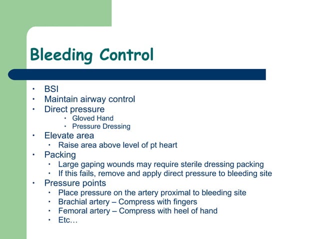 24)Bleeding And Shock | PPT | First Aid | Injuries