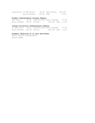 Indiana University Transcript | DOCX