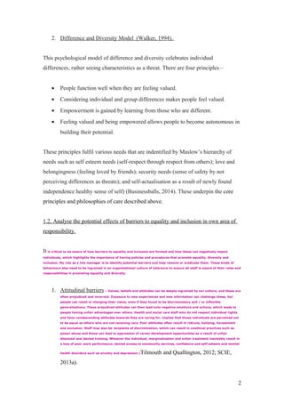 Unit 503 Equality and Diversity | DOC