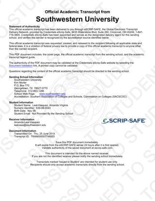 official SU trancript FY | PDF