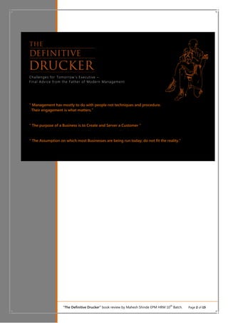 Book Review The Definitive Drucker by E H Edersheim | PDF