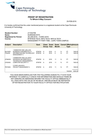 Proof of registration 2016 | PDF
